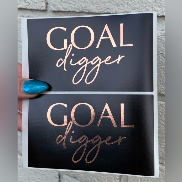 Art | Two Goal Digger Stickers 4 Rose Gold Black | Poshmark
